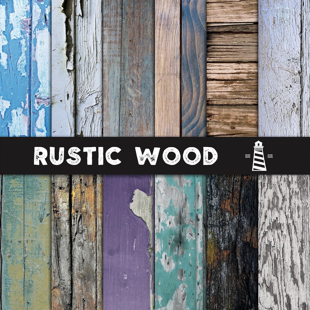 Distressed Paint Wood Textures, Rustic Wood Digital Paper, 12x12 Inches ...