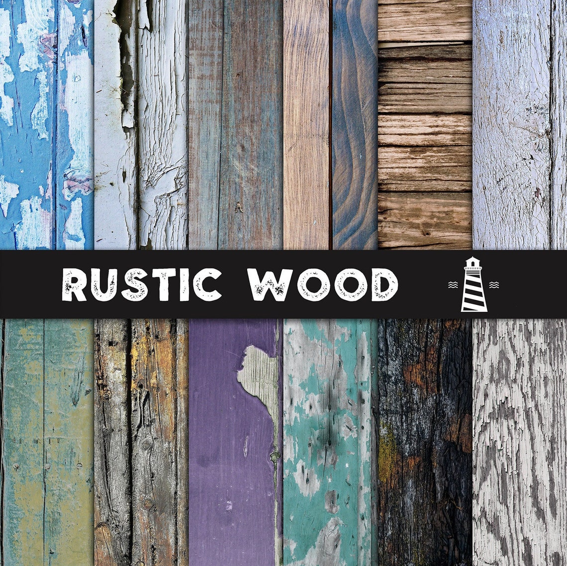 Distressed Paint Wood Textures, Rustic Wood Digital Paper, 12x12 Inches ...