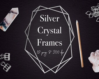 Metallic Silver Frame Clipart - Etsy