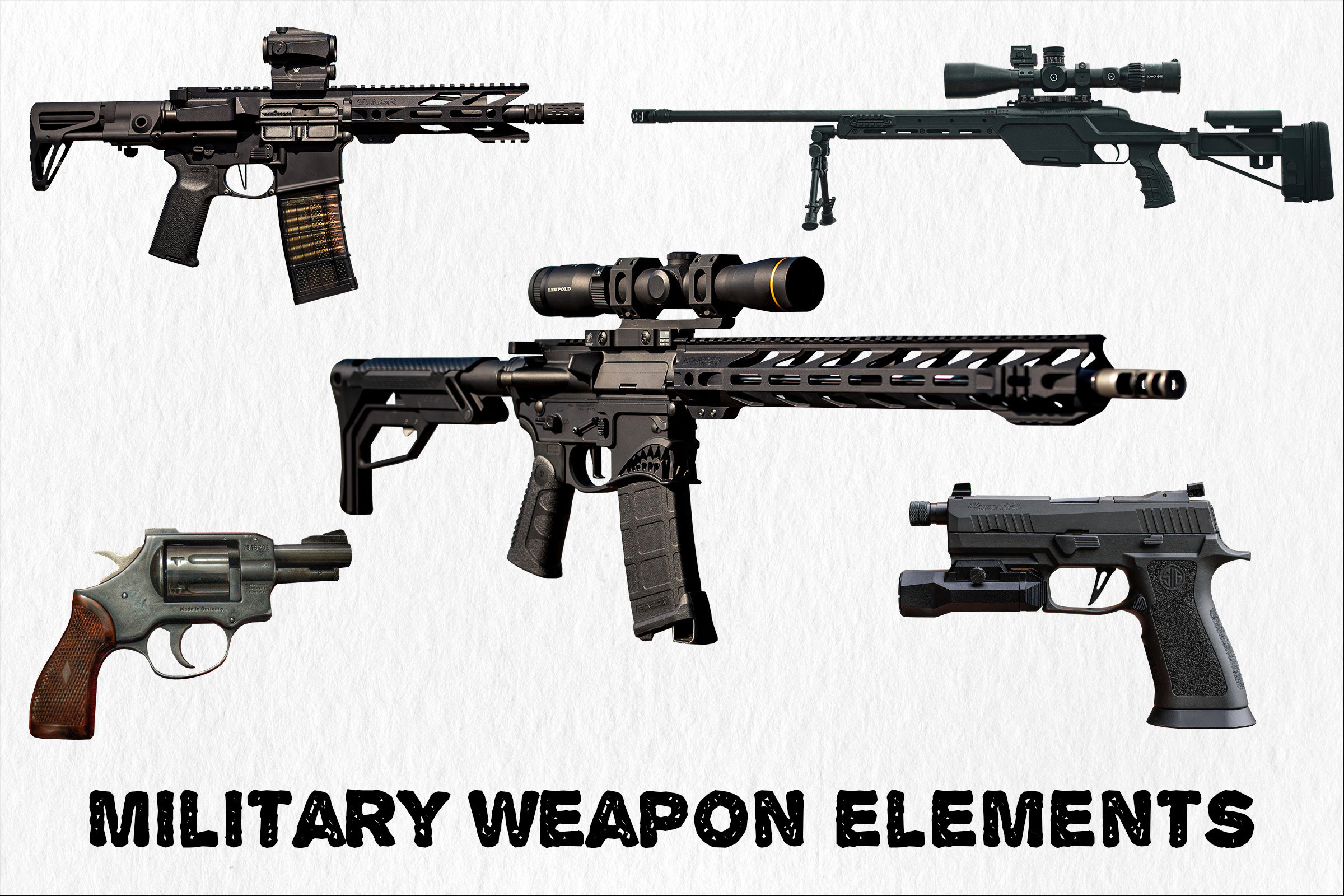 Gun Weapons Overlays Military Clipart Guns Design Photoshop - Etsy