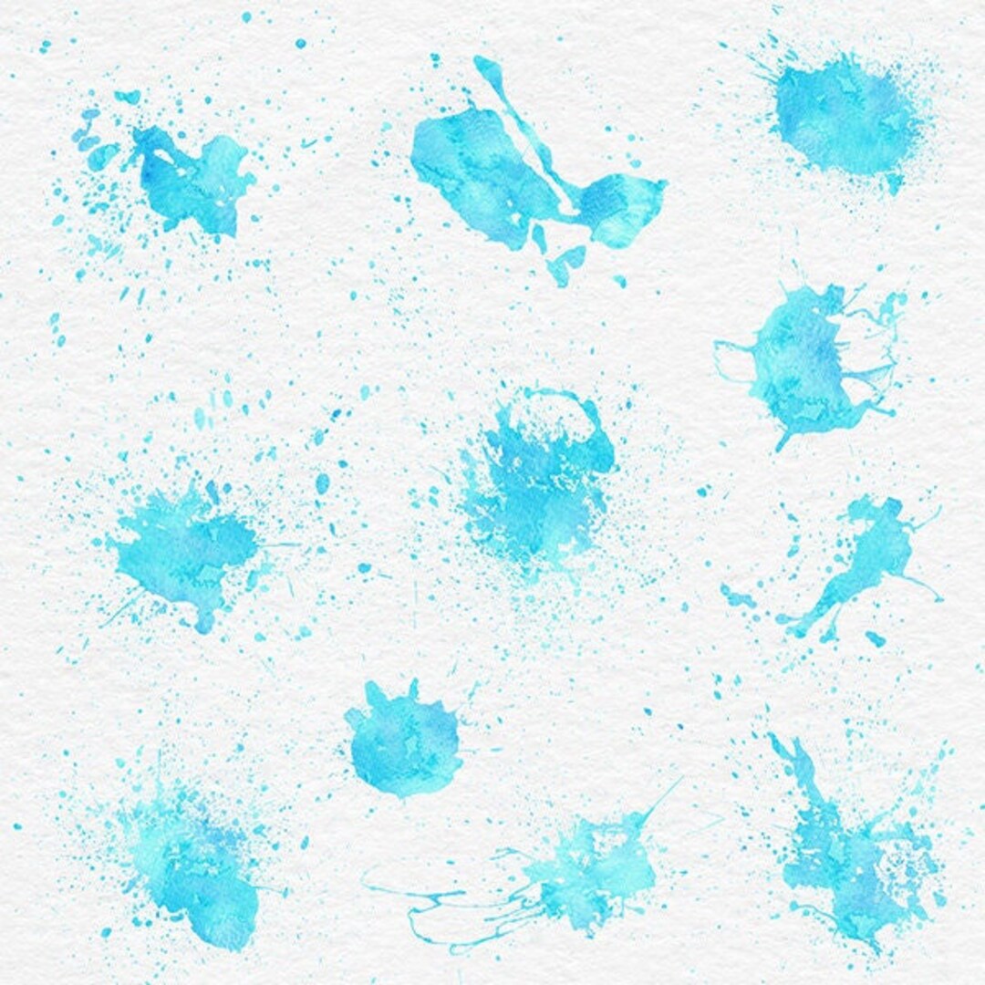 Splash Art, Watercolor Spot With Droplets, Smudges, Stains, Splashes ...