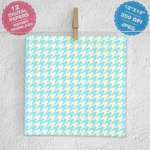 Pastel Houndstooth Digital Paper Pack | Scrapbook Paper | Printable ...