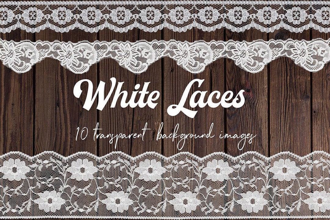 White Lace Borders Clipart, Floral Lace Borders, Wedding Digital ...