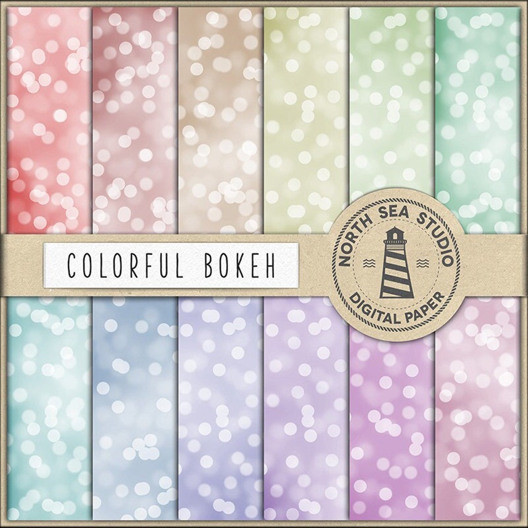 Blurred Lights, Bokeh Digital Paper, Colorful Bokeh Paper, Sparkling ...