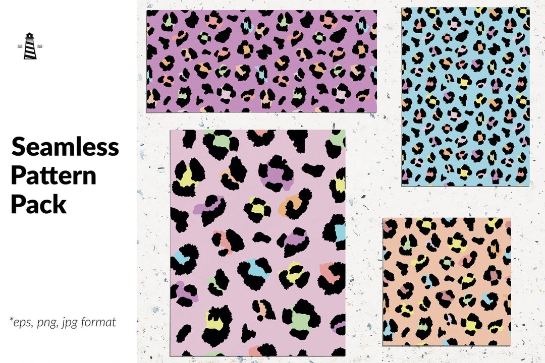 Digital Paper With Leopard Skin, Endless Colorful Backgrounds, Abstract ...
