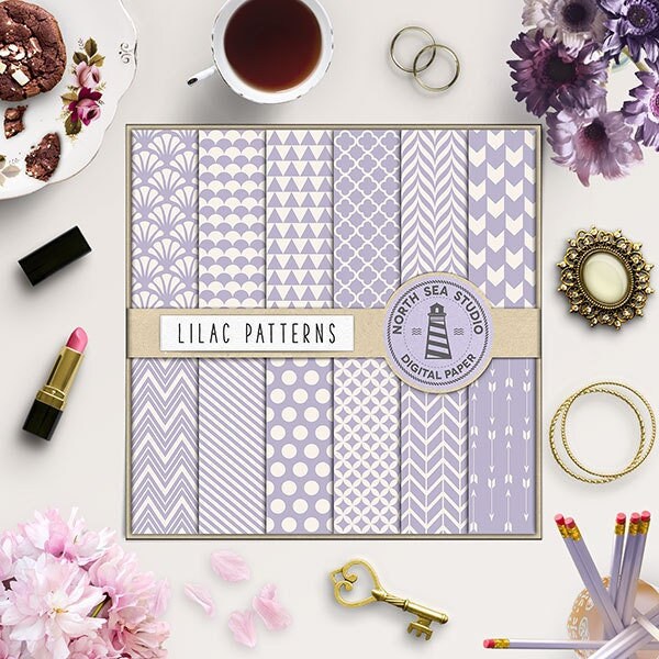 Lilac Digital Paper Lilac Patterns Violet Backgrounds - Etsy