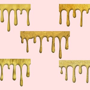 Dripping Gold Overlays, Dripping Gold Clipart, Molten Gold Drips, 10 ...