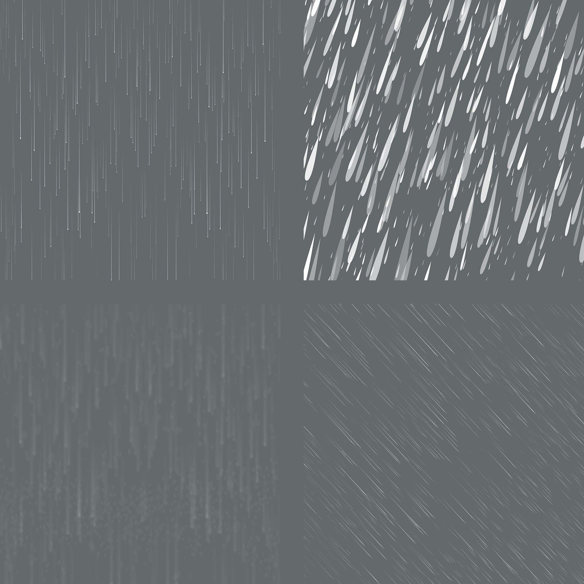 Rain Overlays Clipart Falling Rain Photoshop Overlays Rainy - Etsy