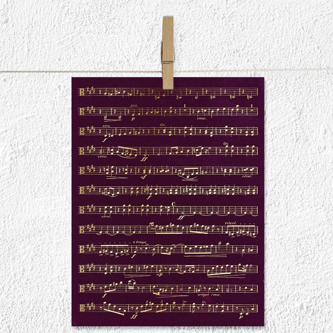 Golden Sheet Music, Vintage Sheet Music Digital Paper, 8,5x11 Inches ...