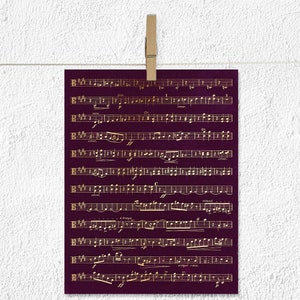 Golden Sheet Music, Vintage Sheet Music Digital Paper, 8,5x11 Inches ...