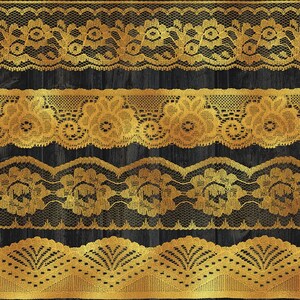 Gold Lace Borders Clipart Gold Floral Lace Borders Wedding - Etsy