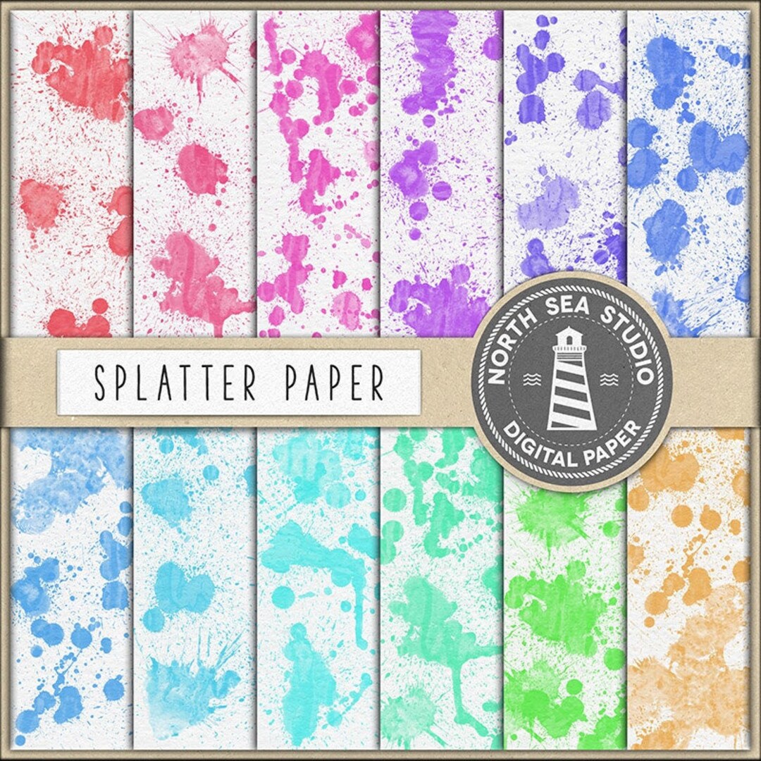 Abstract Art, Splatter Digital Paper, Watercolor Splatter Background ...