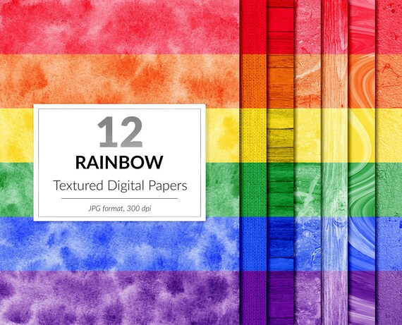 Rainbow Digital Paper Lgbt Pride Backgrounds Pride Month | Etsy
