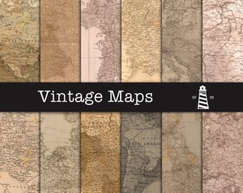 Grunge Maps Paper - Etsy