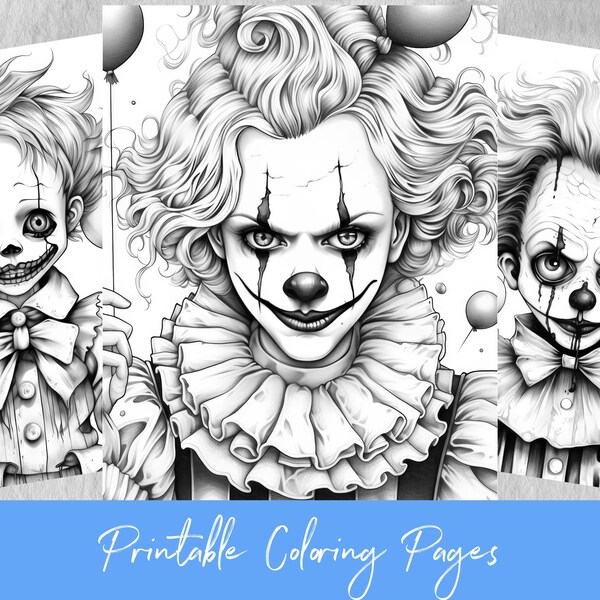 Printable Creepy Clown - Etsy