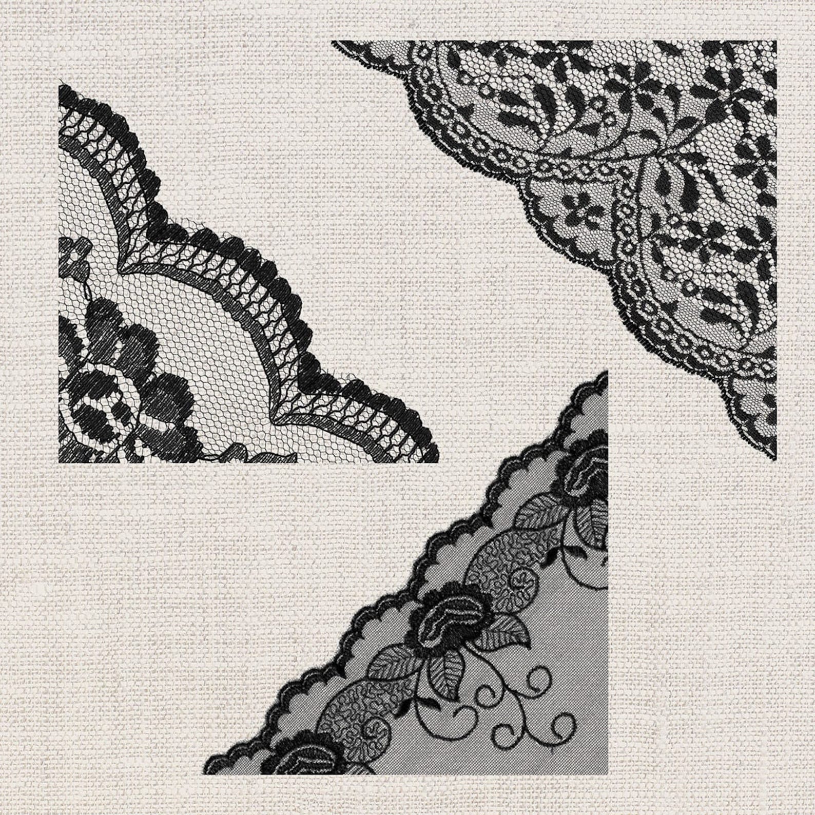 Lace Corner Clip Art Black Corner Borders Black Lace - Etsy