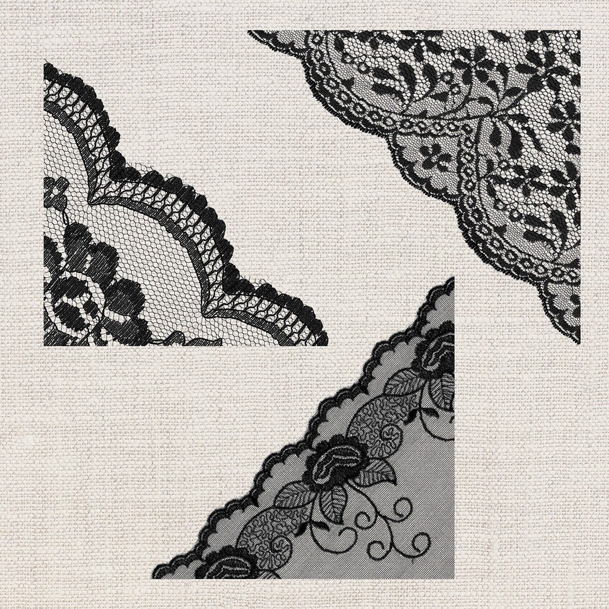 Lace Corner Clip Art, Black Corner Borders, Black Lace Clipart, Border ...
