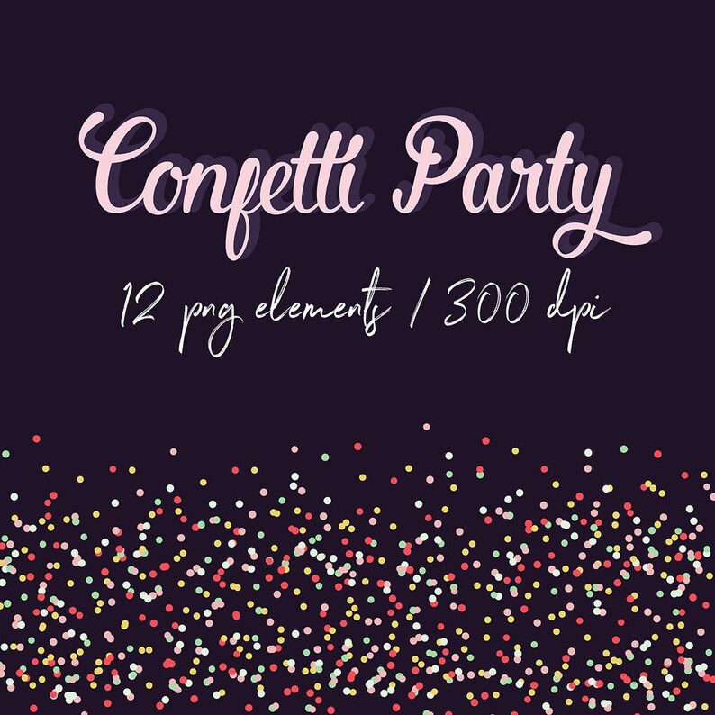 Confetti Borders Clip Art, Colorful Confetti Borders for Personal and ...