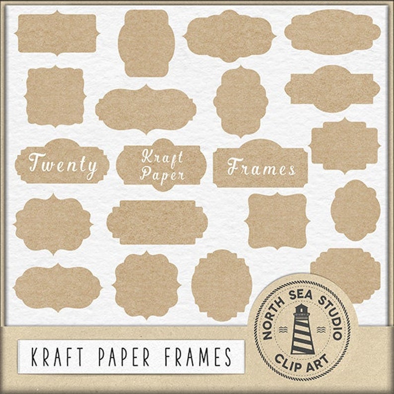 Kraft Paper Frame Clipart Digital Clip Art Kraft Borders - Etsy Canada