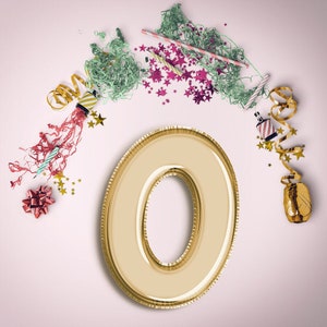 Gold Balloon Numbers Clipart, Gold Foil Numbers, New Year Clip Art ...