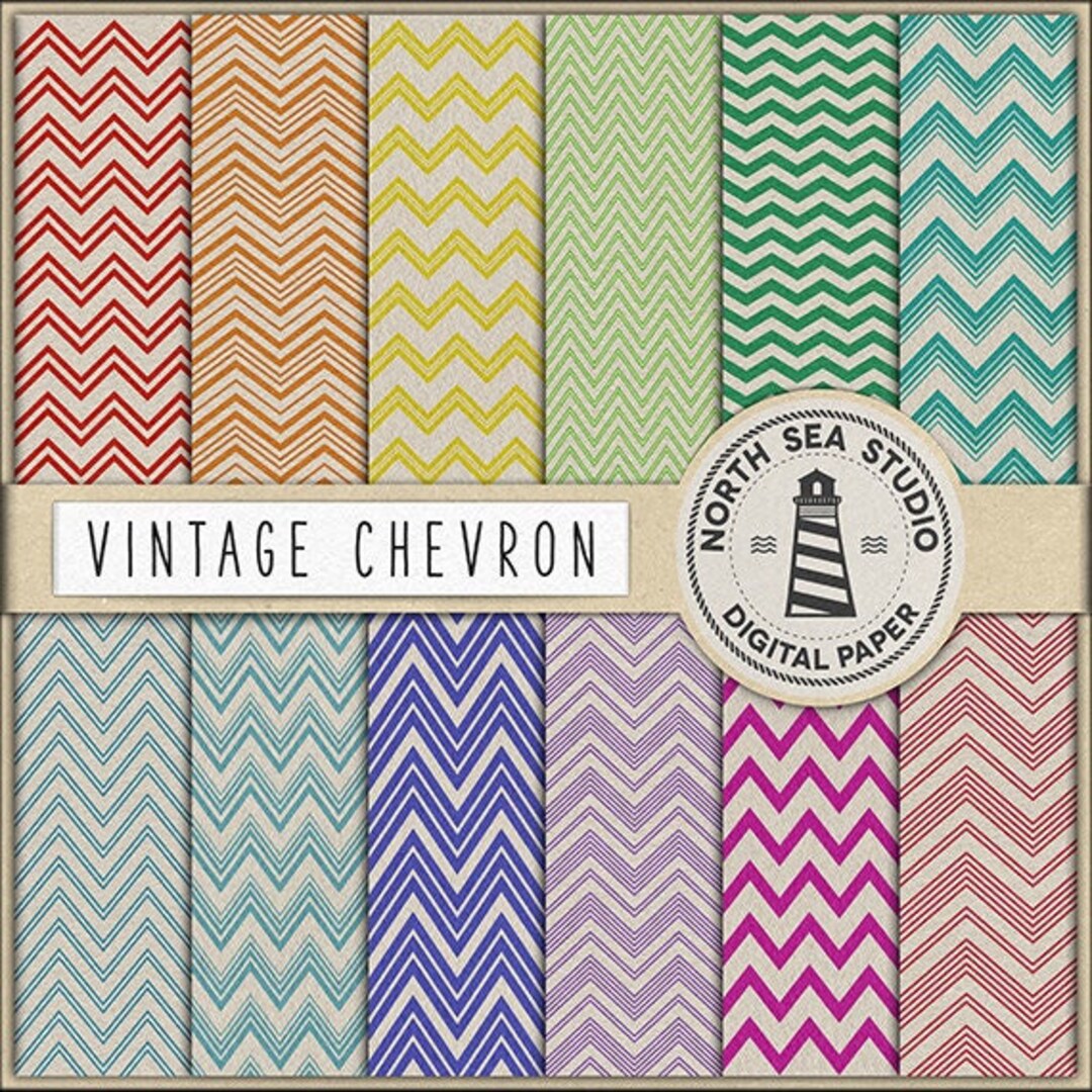 Vintage Zigzag Digital Paper Chevron Paper Vintage Background Digital ...