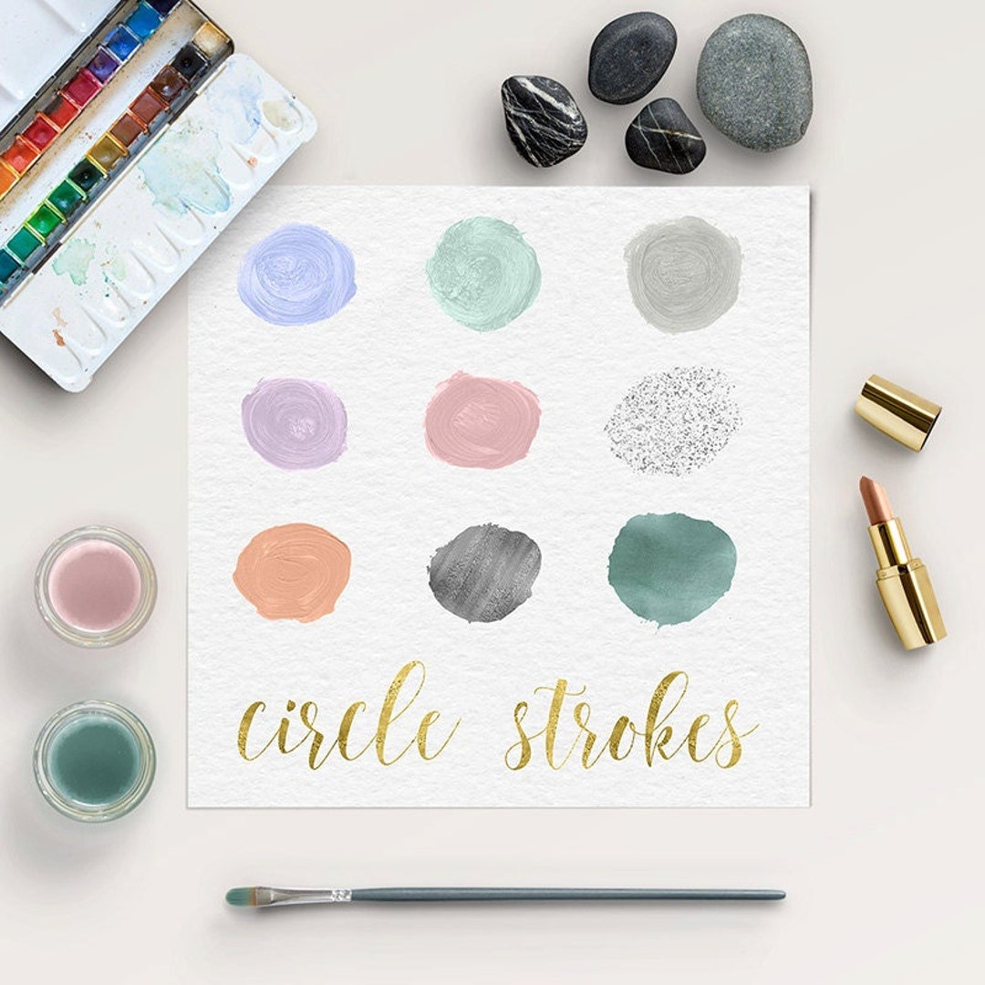 Pastel Art, Circles Clipart, Paint Brush Clip Art, Ink, Silver ...
