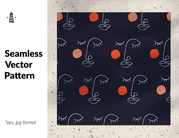 One Line Digital Paper Vector Background With Drawing of - Etsy