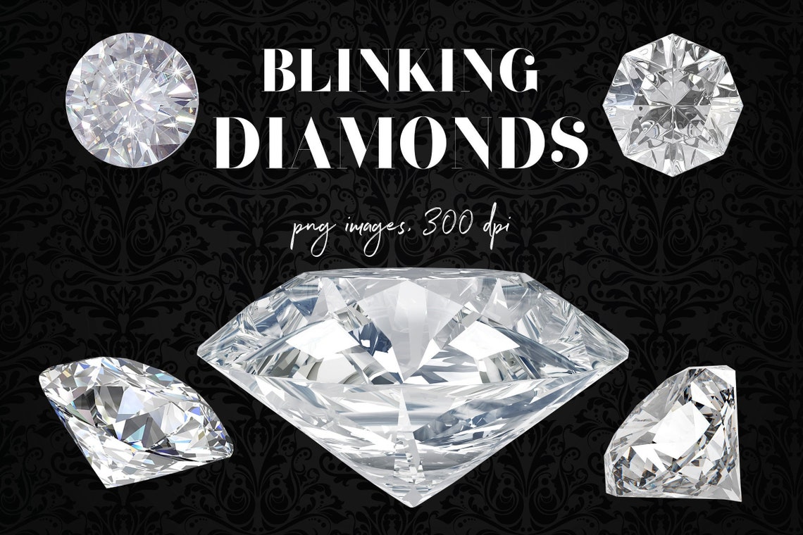 Diamonds Clipart Diamonds Photo Overlays Blinking Diamonds - Etsy