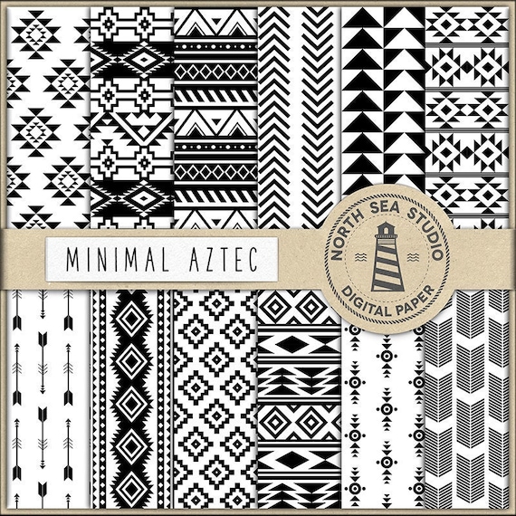 Minimal Aztec Digital Paper Tribal Backgrounds Aztec - Etsy