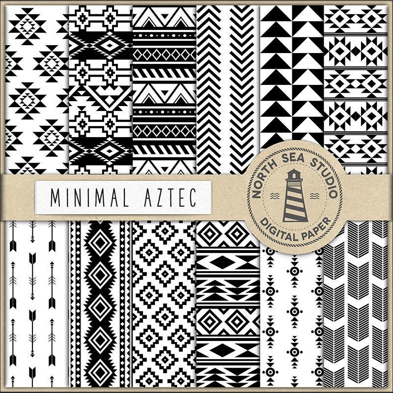 Cute Aztec Patterns Black And White