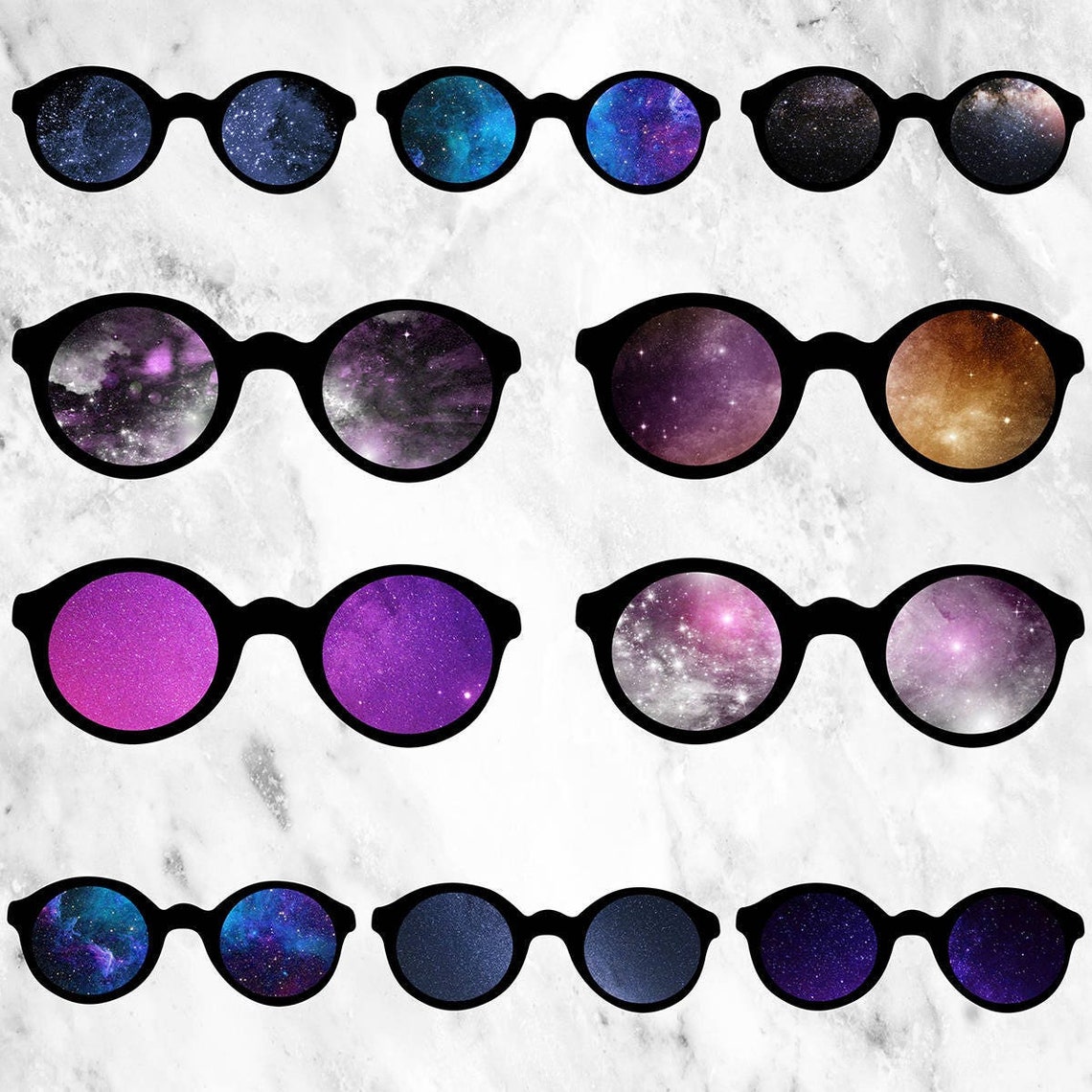 Galaxy Sunglasses Clipart Cosmic Glasses Sun Glasses - Etsy
