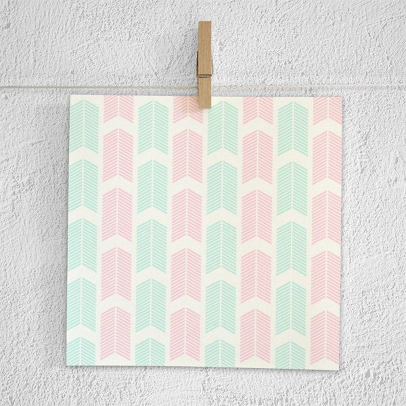 Arrows Digital Paper Pink and Mint Arrow Paper Tribal Background Arrow ...