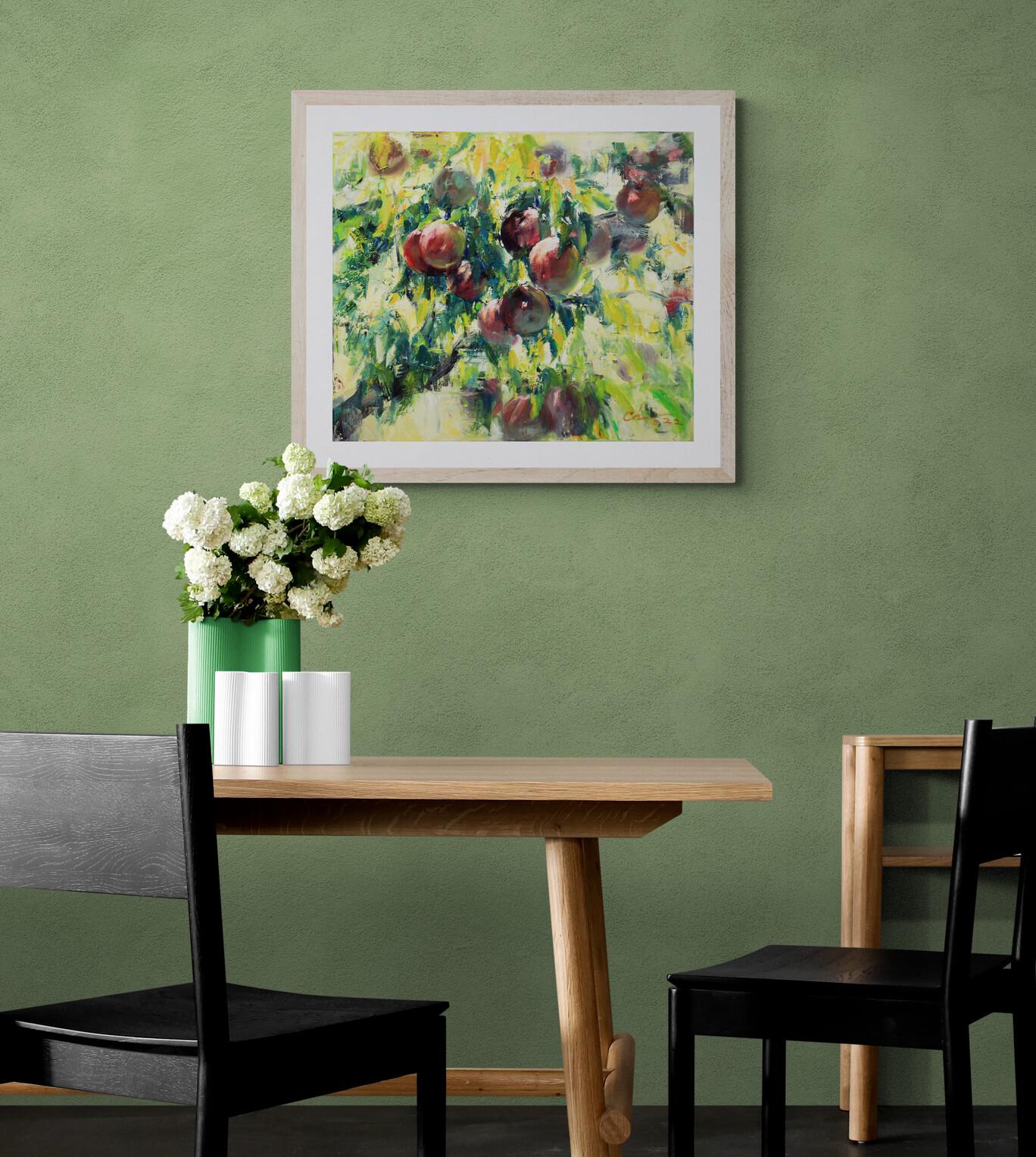 Apple Tree Garden Oil Painting Original, Impressionist Impasto Painting ...