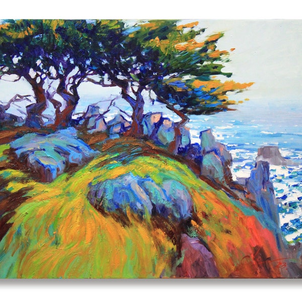 Pebble Beach Oil Painting - Etsy