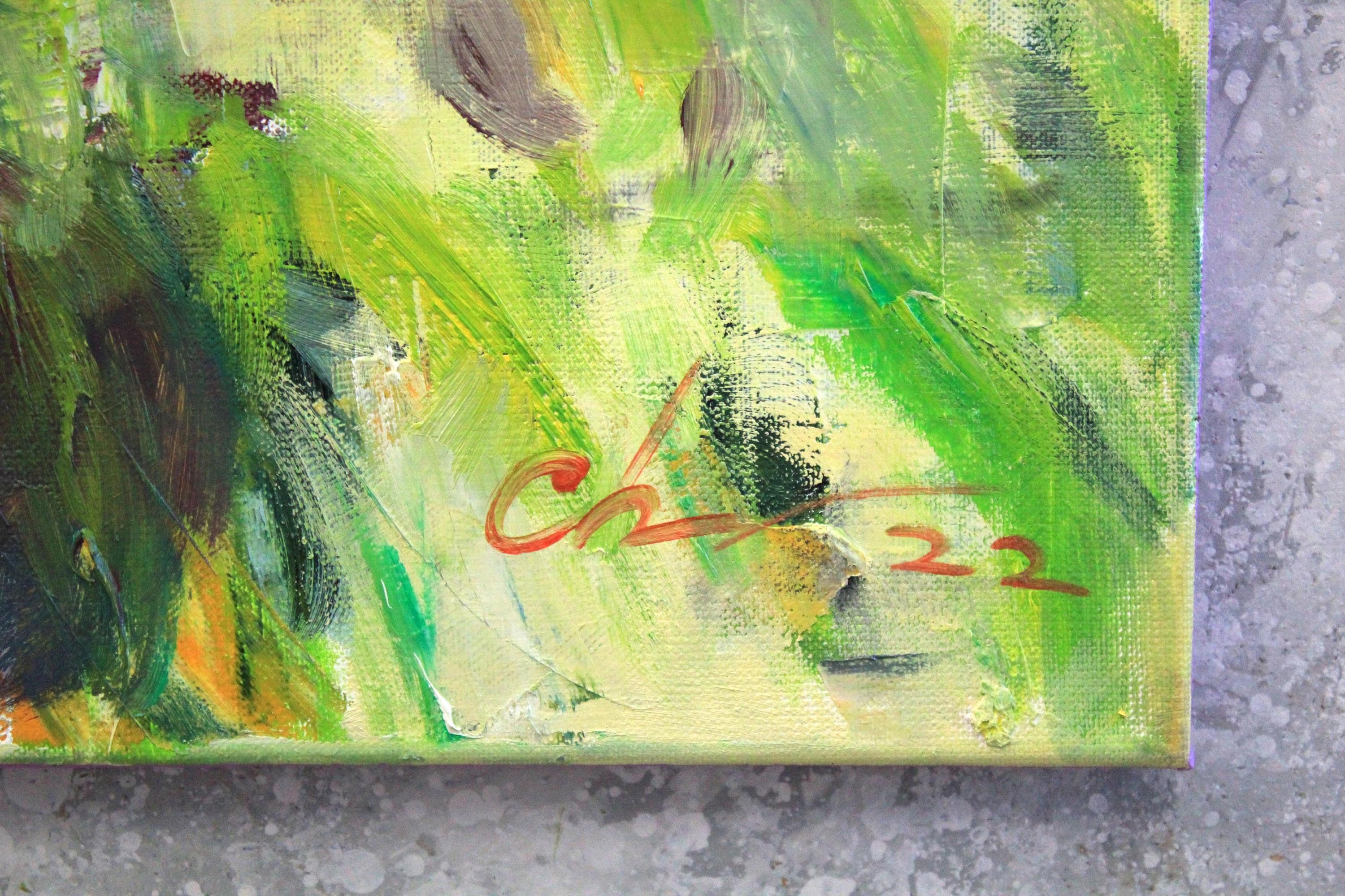 Apple Tree Garden Oil Painting Original, Impressionist Impasto Painting ...