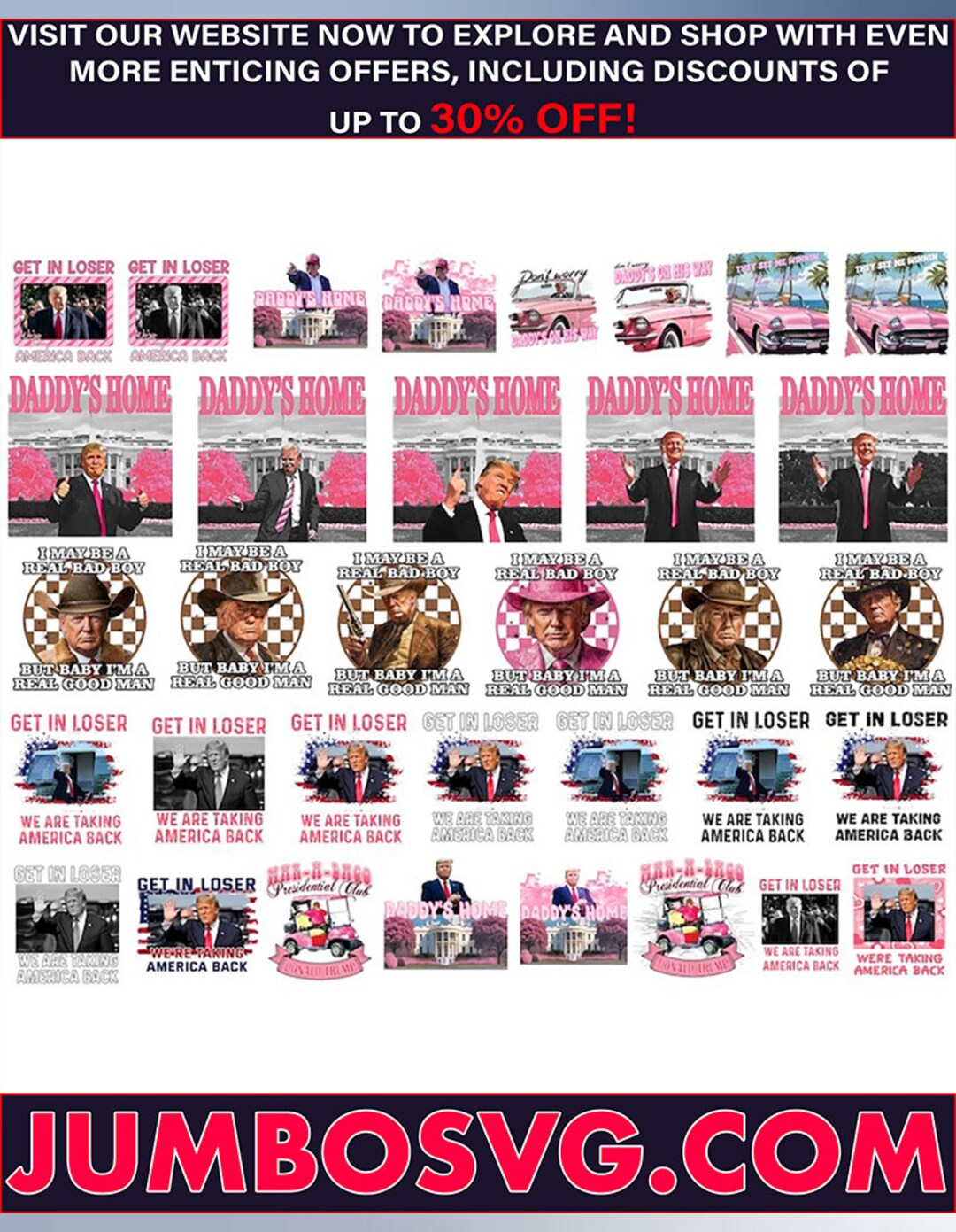 Bundle Trump 2024 Png, Preppy Edgy High Quality Sublimation, Viral ...