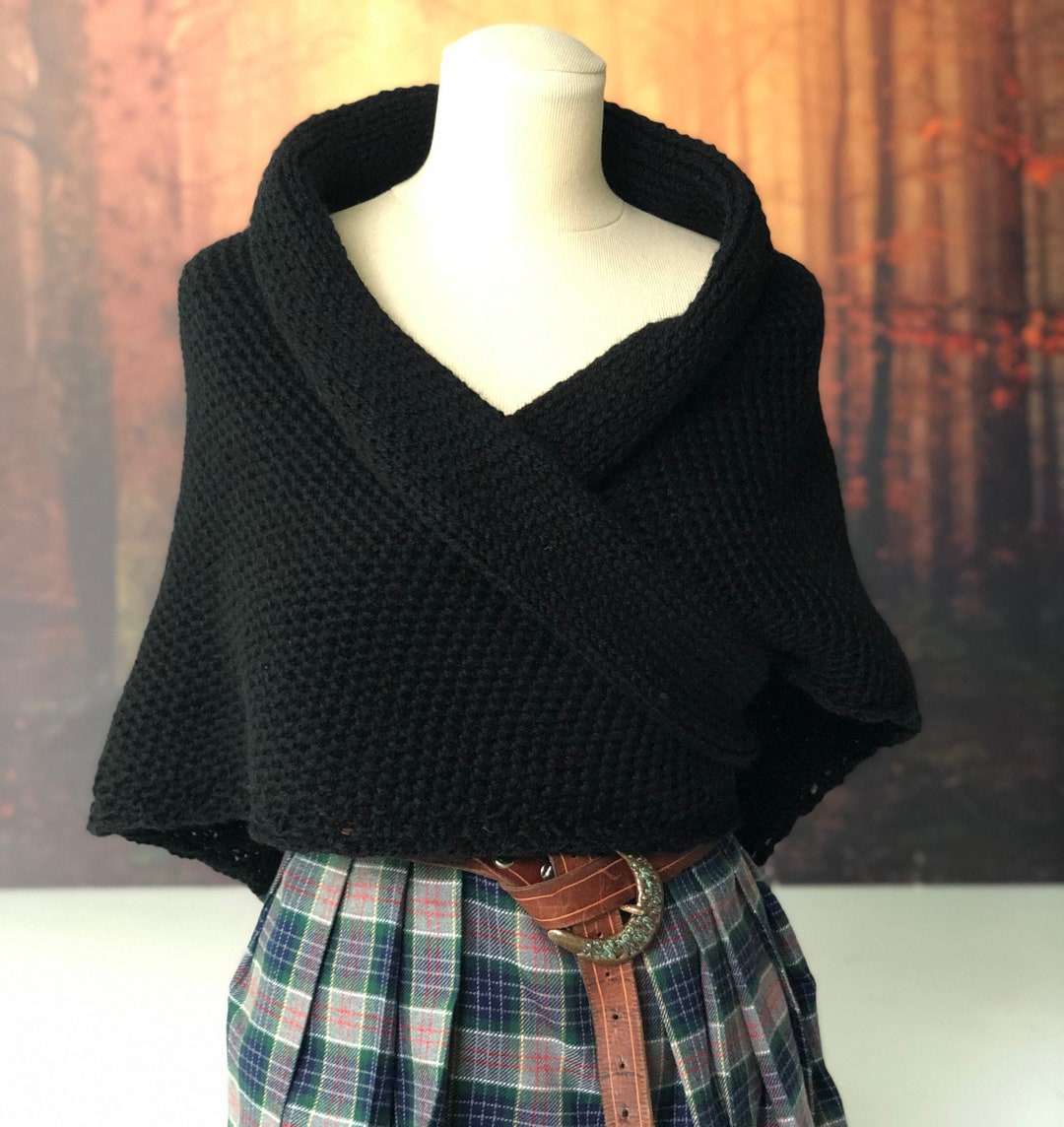 Handmade Black Outlander Shawl Inspired by Claire's - Cottagecore - Etsy