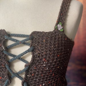 Cottagecore Brown Tweed Corset Outlander Handknitted Vest Fairytale ...