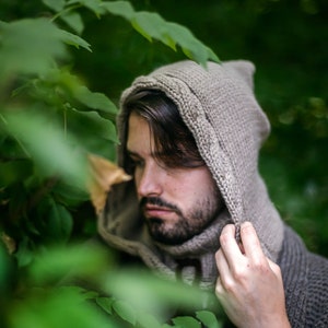 PATTERN Magical Hood SPANISH Sorcery Oatmeal Vegan Wool Witch Hat ...