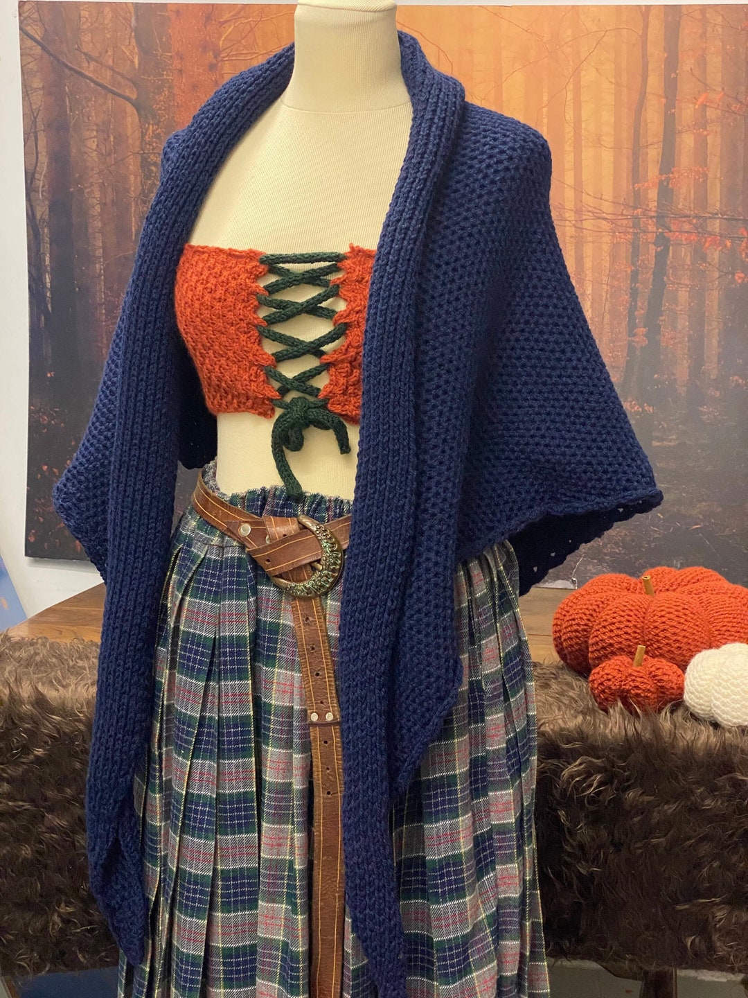 Outlander Blue Shawl Handmade Inspired in Claire's Cottagecore Medieval ...