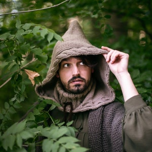 PATTERN Magical Hood SPANISH Sorcery Oatmeal Vegan Wool Witch Hat ...