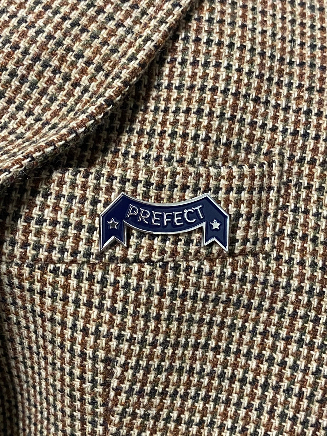 Prefect Vintage Enamel Pin Blue and Silver - Etsy