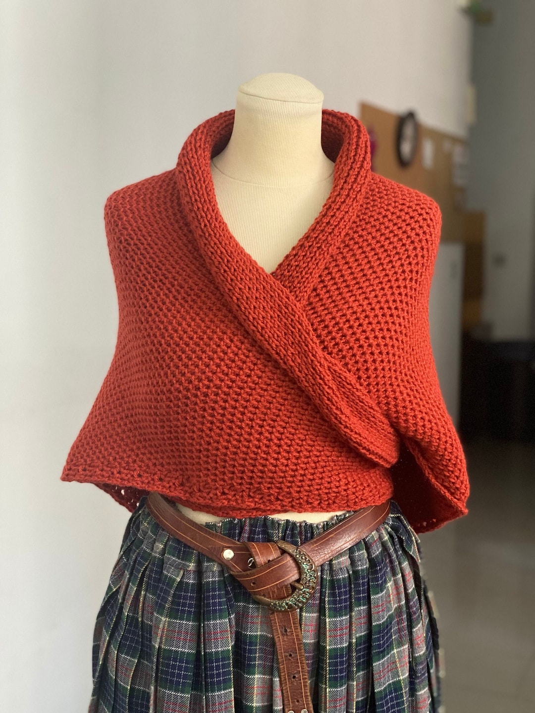 Mantón Outlander Hecho a Mano Naranja Inspirado En El De Claire ...