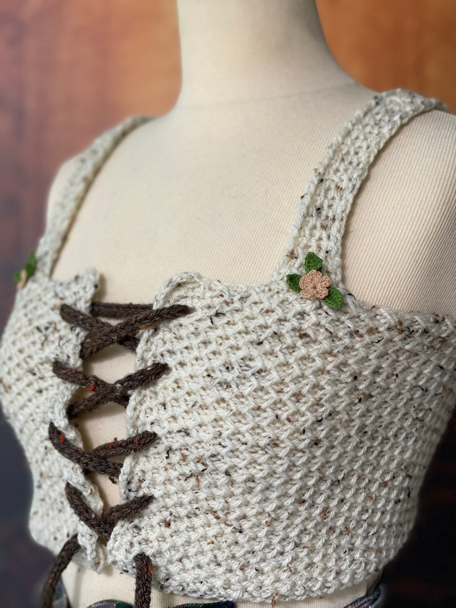 Cottagecore White Tweed Corset Outlander Handknitted Vest Fairytale ...