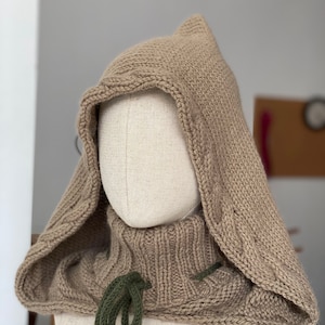 PATTERN Magical Hood SPANISH Sorcery Oatmeal Vegan Wool Witch Hat ...