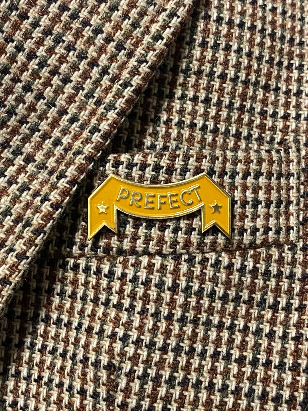 Prefect Vintage Enamel Pin Yellow and Gold Wizarding - Etsy