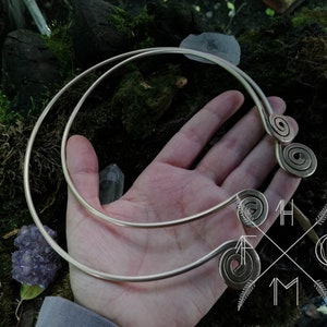 Viking Torc Necklace, Celtic Spiral Brass Torq, Historical Reenactment ...