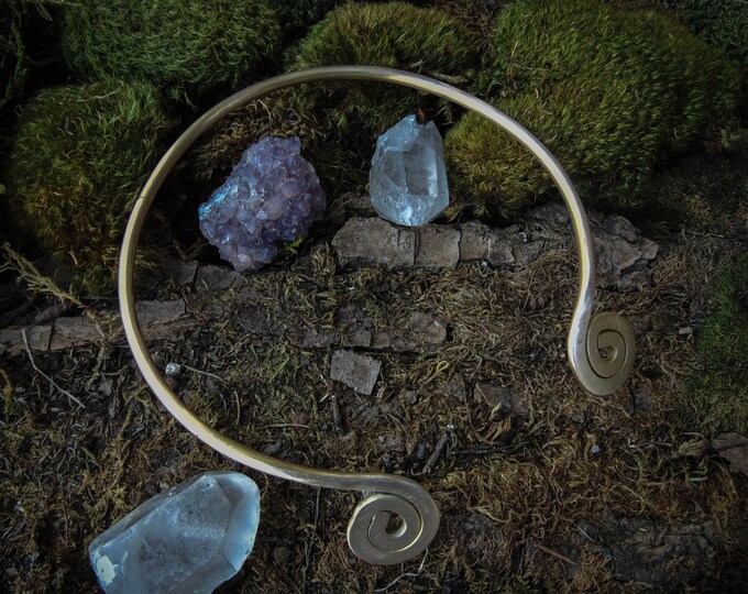 Viking Torc Necklace Celtic Spiral Brass Torq Historical - Etsy