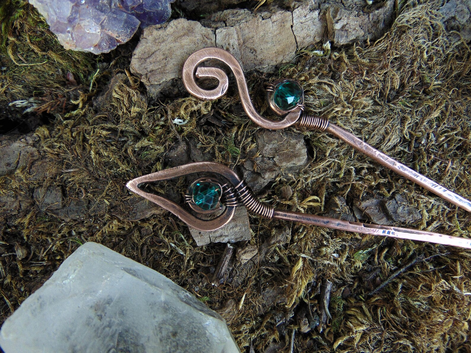 Copper Leaf Hair Stick Elvish Fantasy Elven Leaf Wedding Hair | Etsy