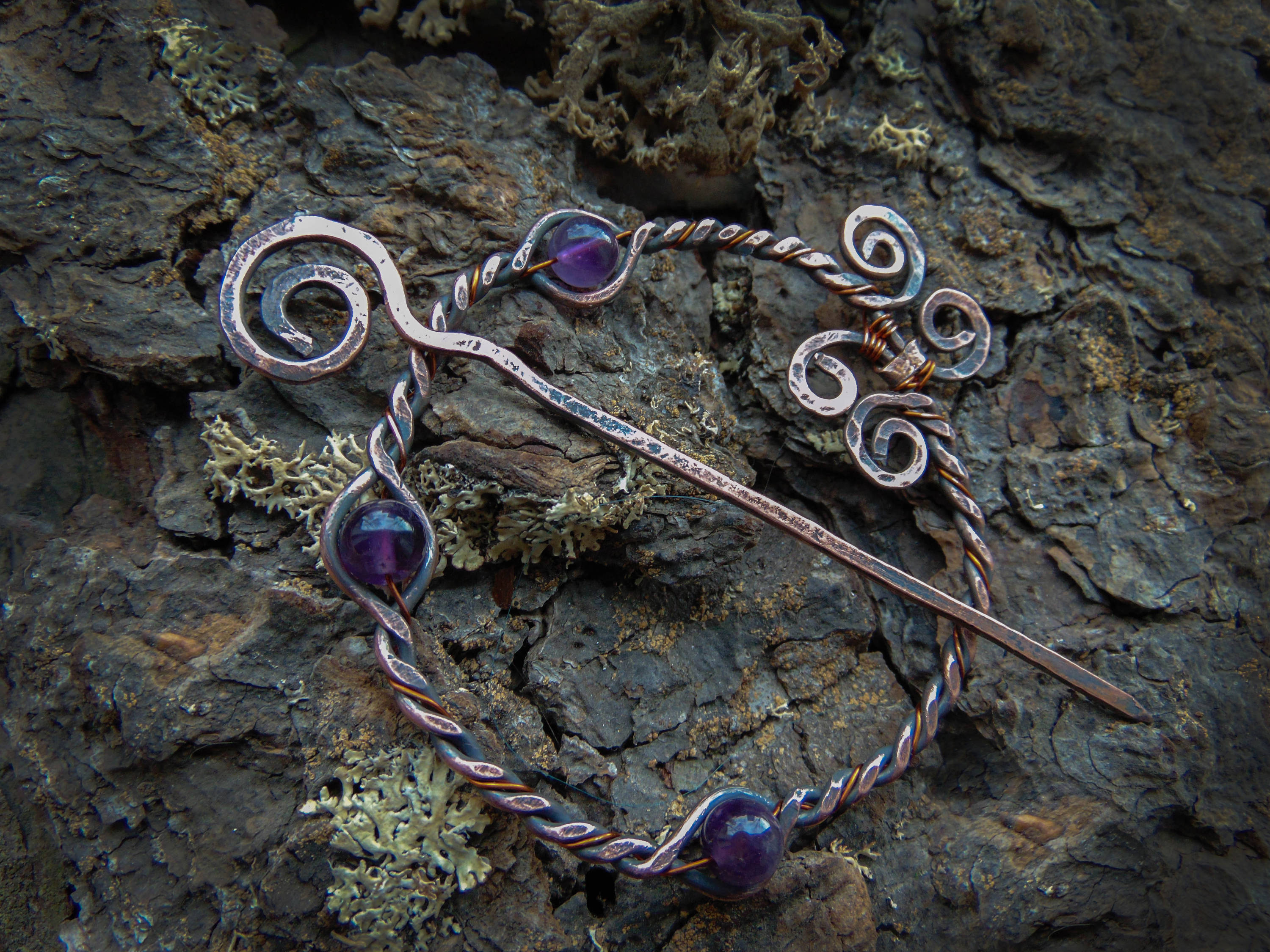 Celtic Copper Brooch Viking Brooch Copper Cloak Pin - Etsy